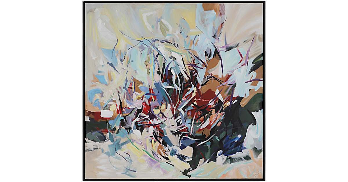 Ren Wil OL2181 Iman 50" x 50" Framed Abstract Painting | Ferguson Home