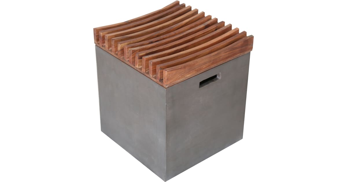 Ren Wil TA205 Savoya 16"W Industrial/Rustic Cement and Natural Acacia ...