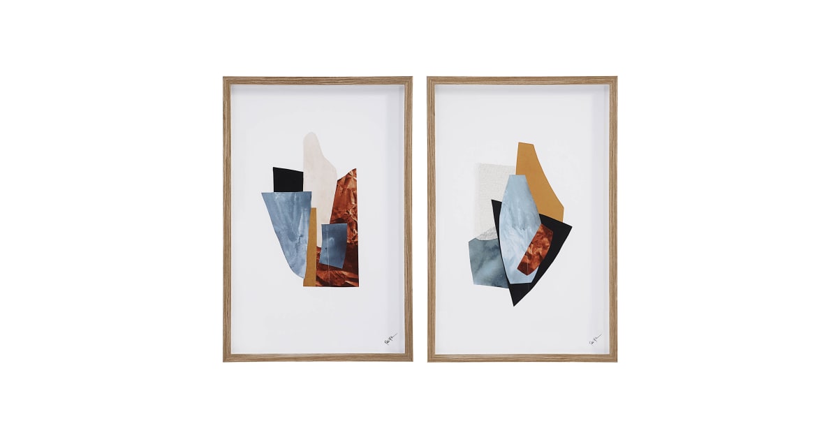 Ren Wil W6738 Odin 36" x 24" Framed Abstract Drawing Print - Set of 2 | Ferguson Home
