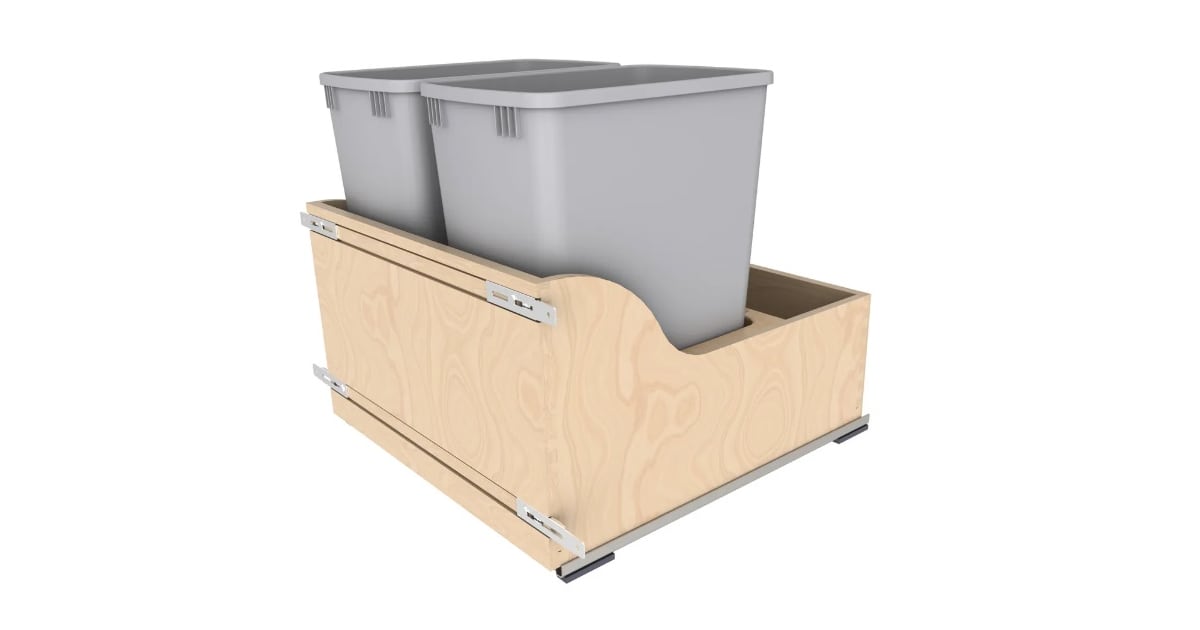 Rev-A-Shelf 4WCSC-2432DM-2 Wood Classics 24" Wood Double 32 Qt / 8-3/4 ...