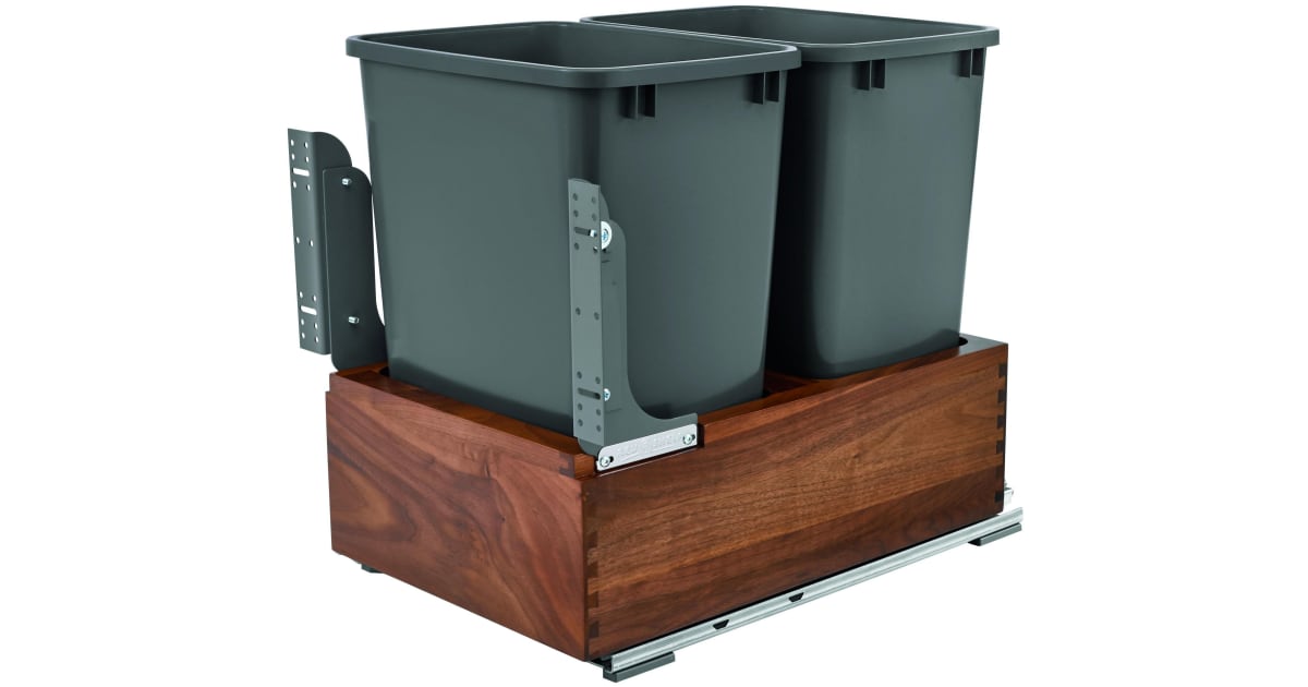 Rev-A-Shelf 4WC-WN-18DM2-SC Wood Classics 15"W Walnut Bottom Mount Pull ...