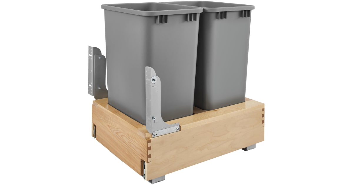 Rev-A-Shelf 4WCBM-2150DM-2 Wood Classics 17-1/4"W Wood Double 50 Qt ...