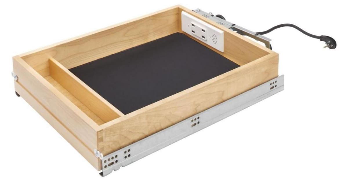 Rev-A-Shelf 4WCDB-18HFLSC-1-USB Wood Classics 16-1/2"W Soft Close Base ...