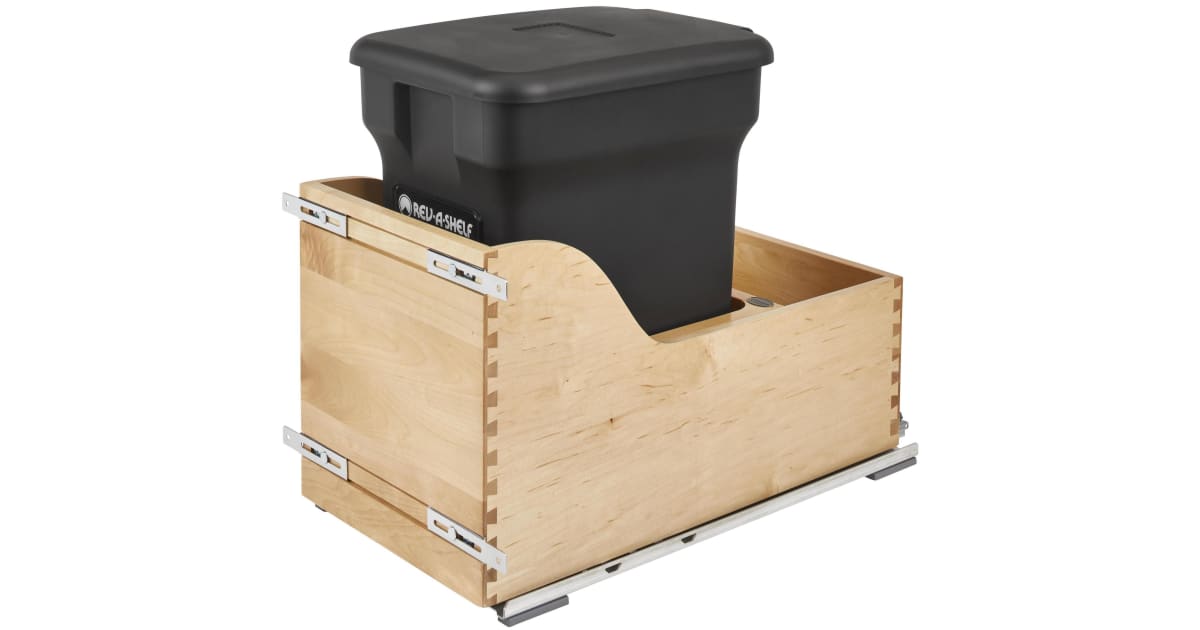Rev-A-Shelf 4WCSC-CKBK-1 Wood Classics 12"W Pull Out Compost Bin Drawer ...