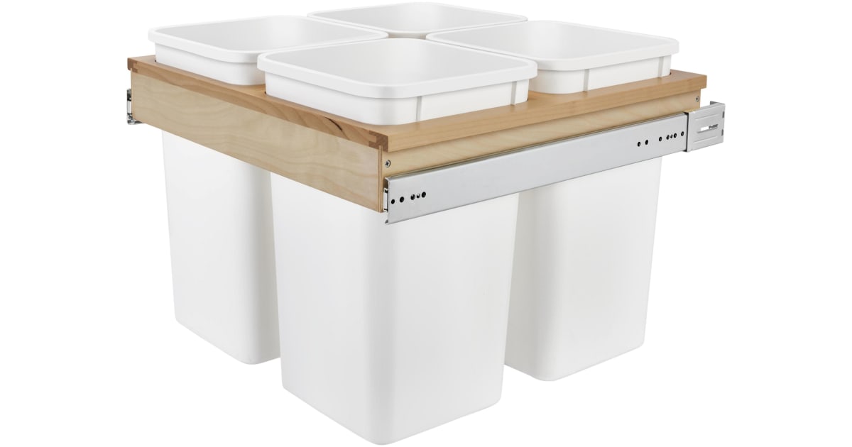 Rev-A-Shelf 4WCTM-27-4 Wood Classics 24"W Top Mount Pull Out Quad 4 Bin ...