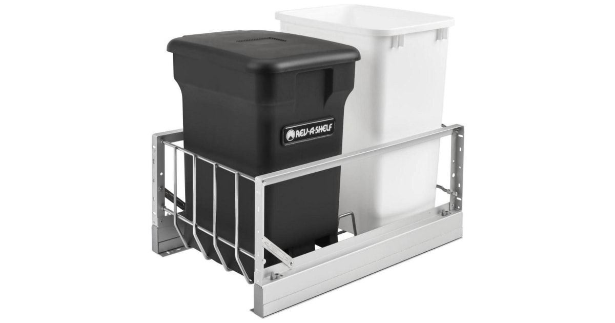 Rev-A-Shelf 5349-18CKBK-2 Contemporary 14-3/4"W Aluminum Pull Out Combo ...