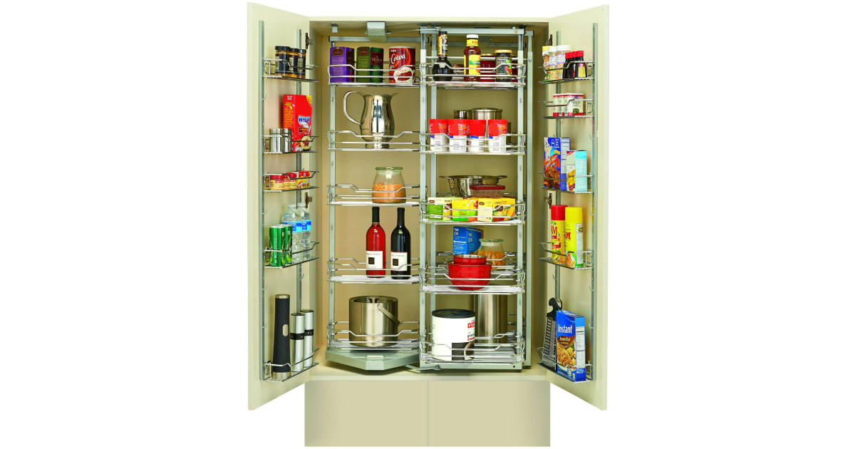 Rev-A-Shelf 5722-36CR Modern 19-7/8" Steel Pivot Out Chef's Pantry with ...