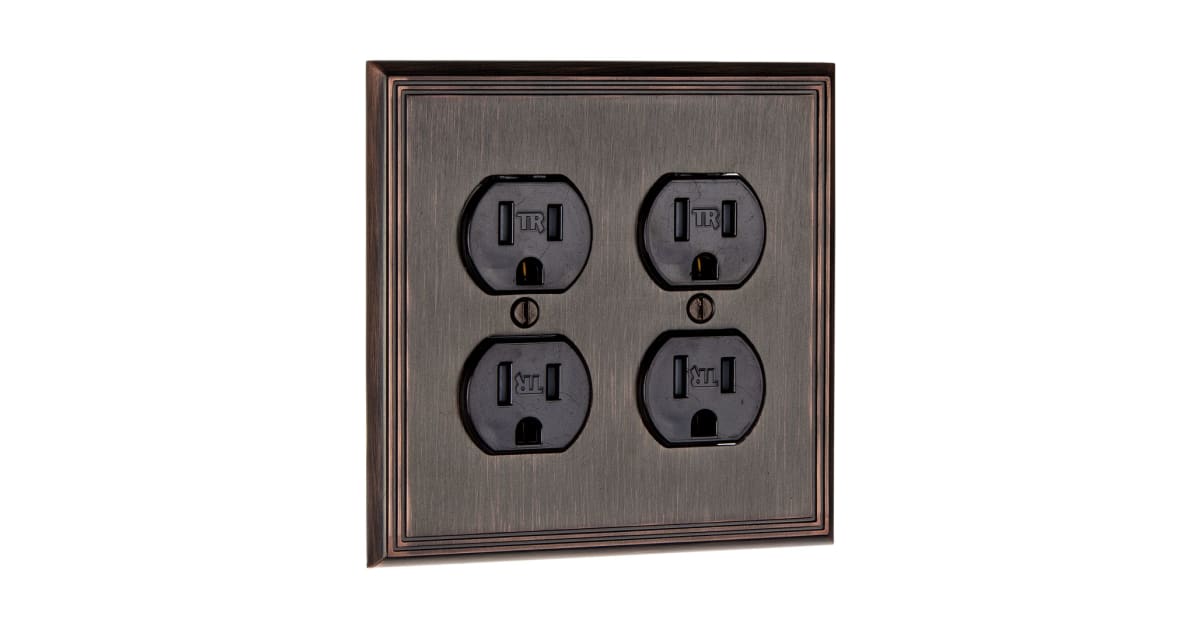 Richelieu BP8522BORB Double Contemporary Duplex Outlet Switch Plate ...