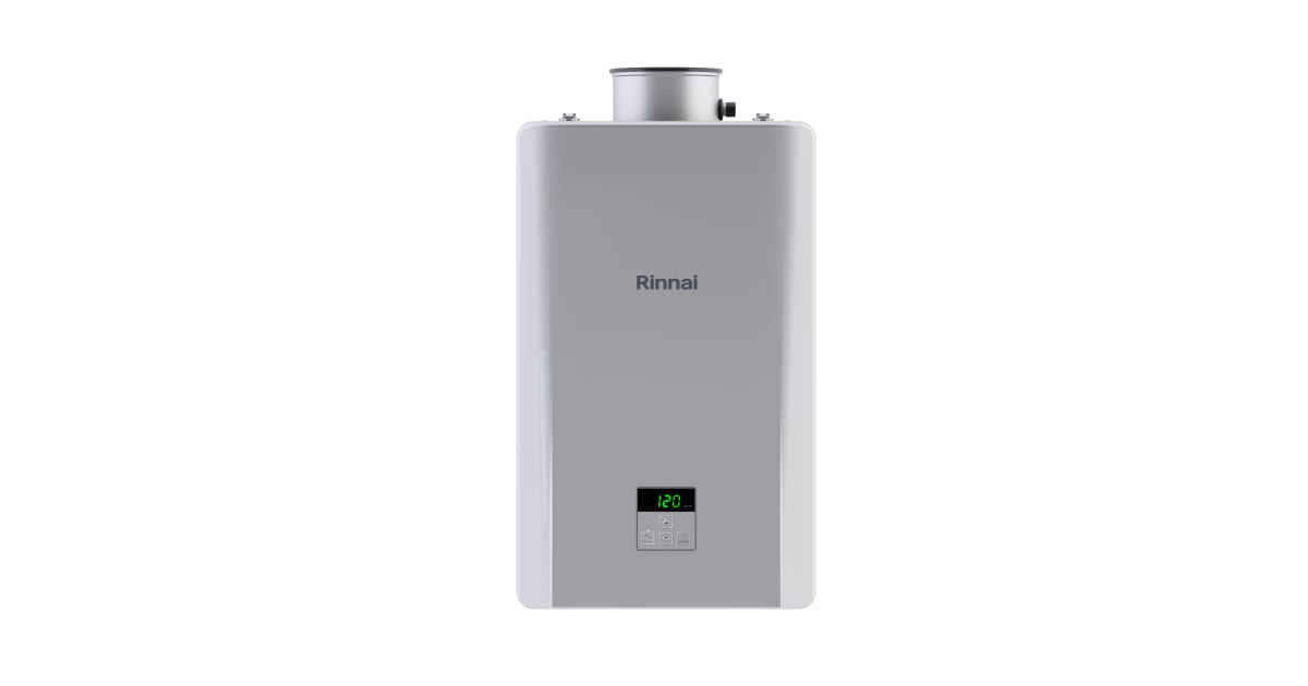 Rinnai RE199iP 9.8 GPM 199,000 BTU 120 Volt Residential Indoor Liquid Propane Tankless Water ...
