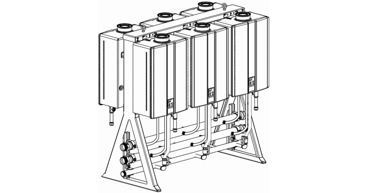 Rinnai TRS04EN 4 Unit Free Standing Tankless Water Heater Rack System ...