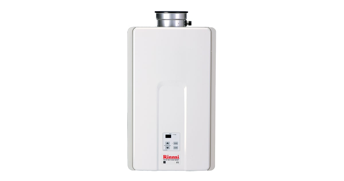 Rinnai V75IN 7.5 GPM Residential Indoor Natural Gas Tankless Water ...