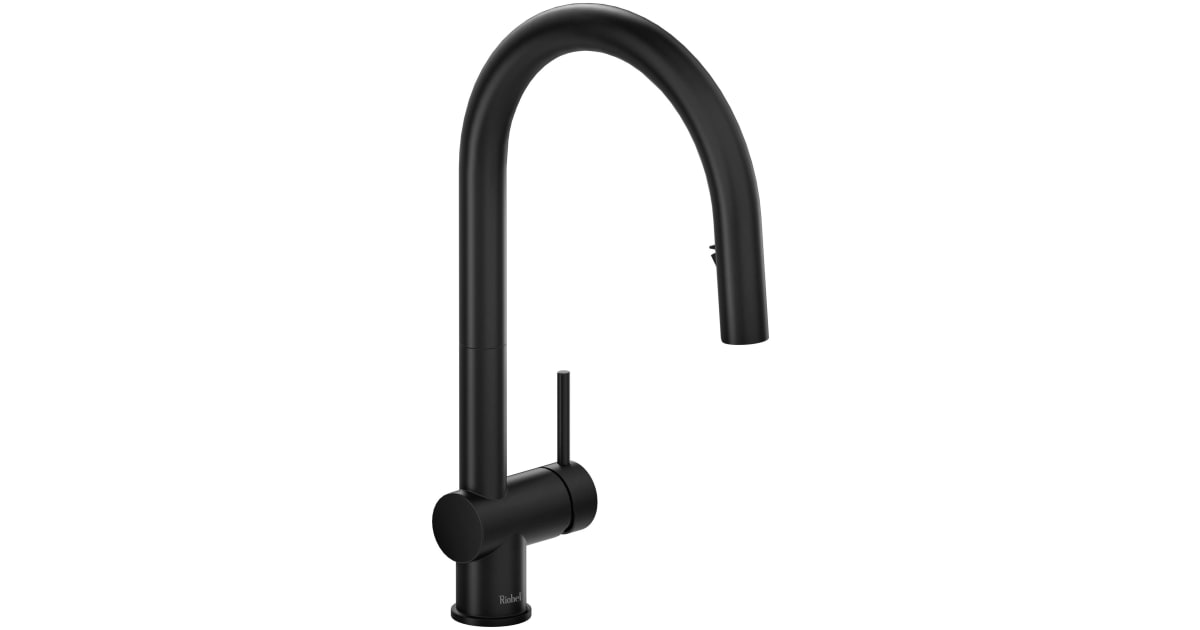 Riobel AZ201BK Azure 1.5 GPM Single Hole Pull Down Kitchen Faucet ...