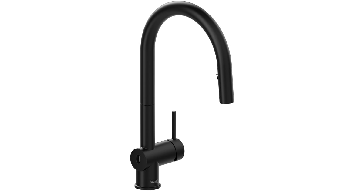 Riobel AZ211BK Azure 1.5 GPM Single Hole Pull Down Kitchen Faucet with ...