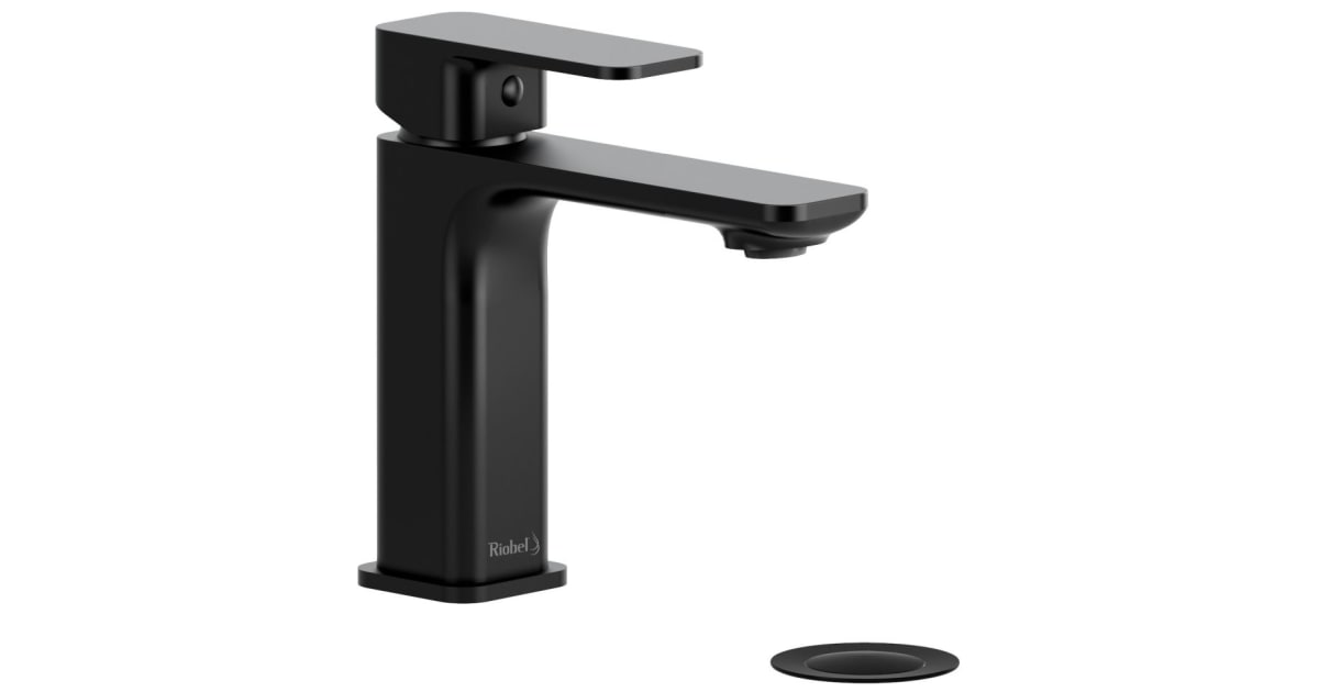 Riobel EQS01BK-10 Equinox 1 GPM Single Hole Bathroom Faucet with Pop-Up ...
