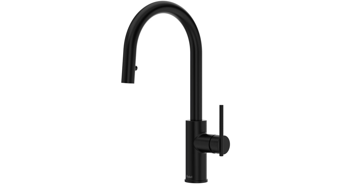 Riobel LT101BK Lateral 1.8 GPM Single Hole Pull Down Kitchen Faucet ...