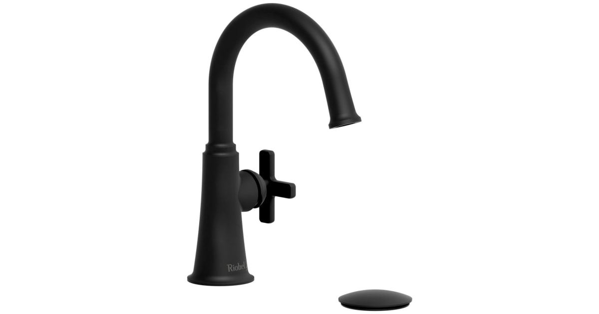 Riobel MMRDS01XBK Momenti 1.2 GPM Single Hole Bathroom Faucet with Pop ...