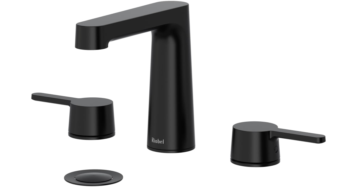 Riobel NB08BK Nibi 1.2 GPM Widespread Bathroom Faucet with Pop-Up Drain ...