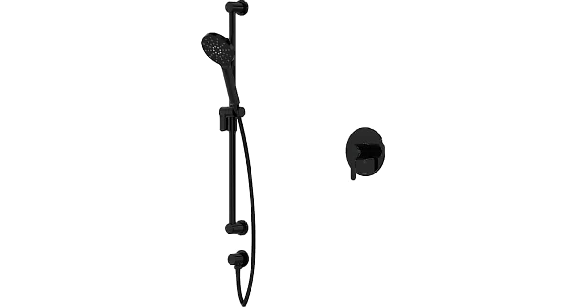 Riobel NIBI-TNB51BK-KIT Nibi Pressure Balanced Shower System with Hand ...
