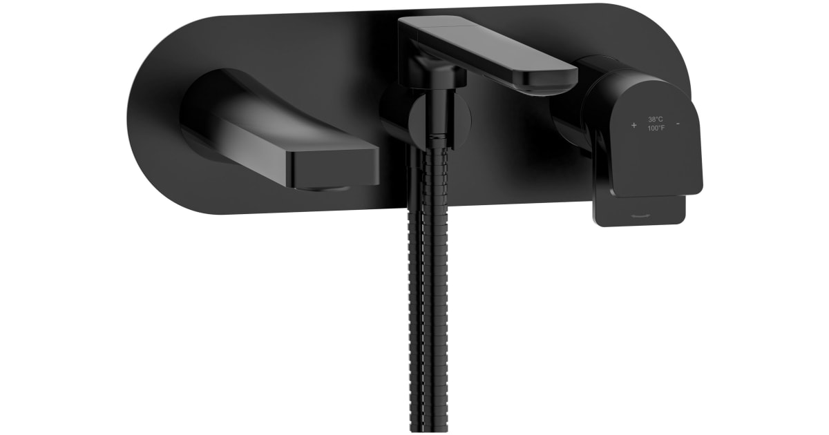 Riobel OD21BK Ode Wall Mounted Tub Filler with Built-In Diverter ...