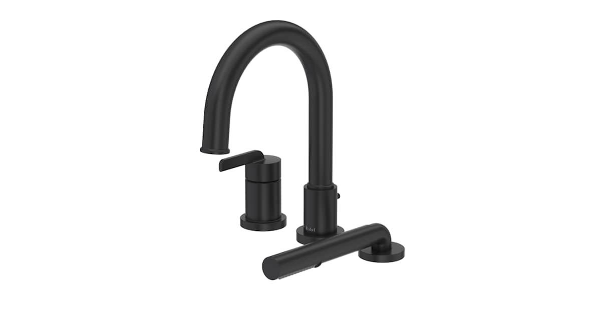 Riobel TAU10BK Authentica Deck Mounted Roman Tub Filler with Built-In ...