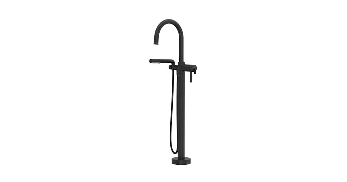 Riobel TAU39BK Authentica Floor Mounted Tub Filler with Built-In ...
