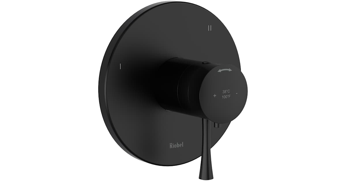 Riobel TEDTM47BK Edge Three Independent Function Thermostatic Valve ...