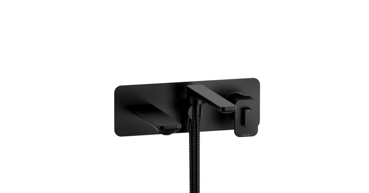 Riobel TEQ21BK Equinox Wall Mounted Tub Filler with Built-In Diverter ...