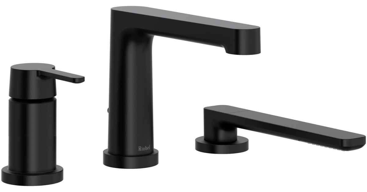 Riobel TNB16BK Nibi Deck Mounted Tub Filler with Built-In Diverter ...