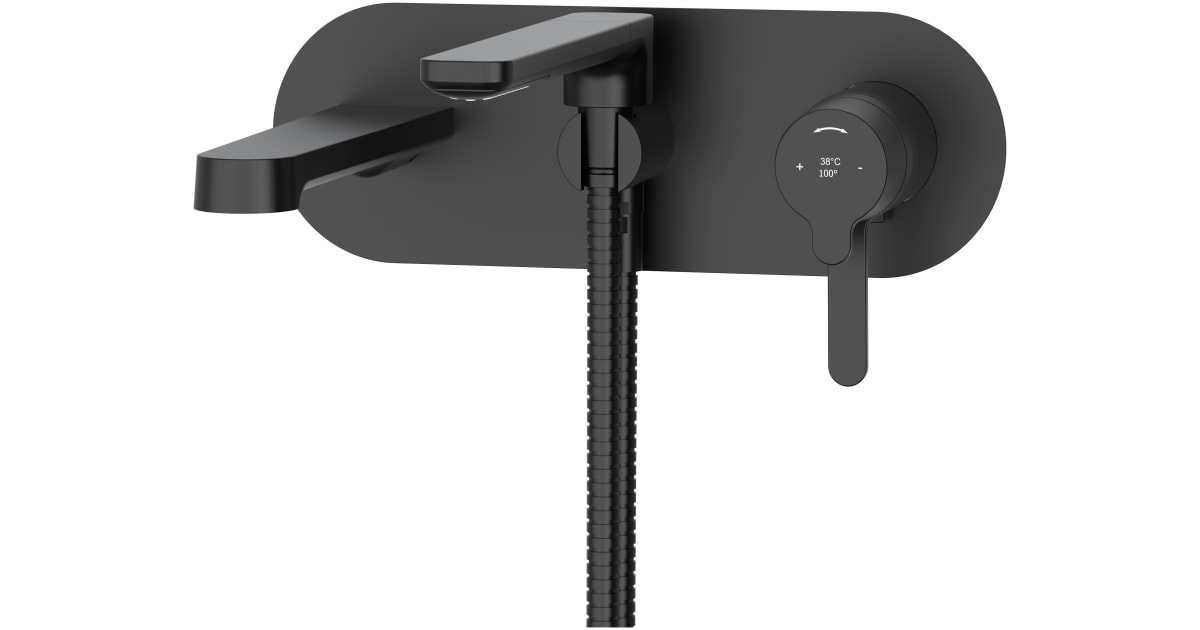Riobel TNB21BK Nibi Wall Mounted Tub Filler with Built-In Diverter ...