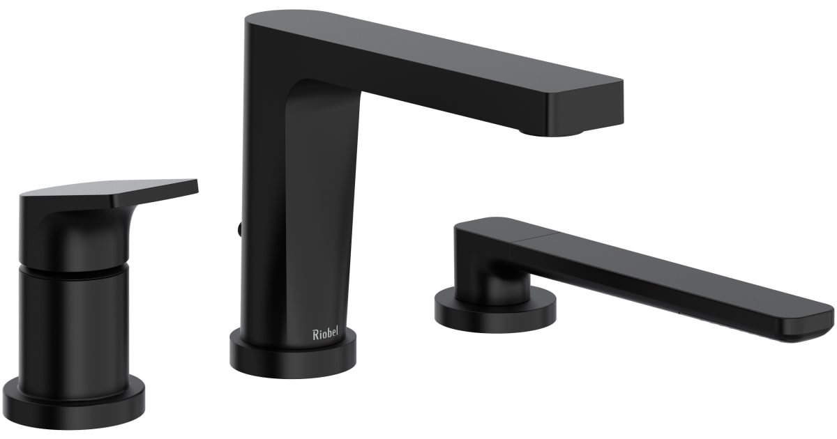 Riobel TOD10BK Ode Deck Mounted Roman Tub Filler with Built-In Diverter ...