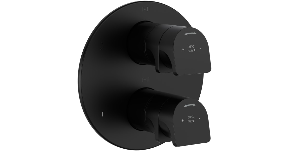 Riobel TOD46BK Ode Six Function Thermostatic Valve Trim Only with Dual ...