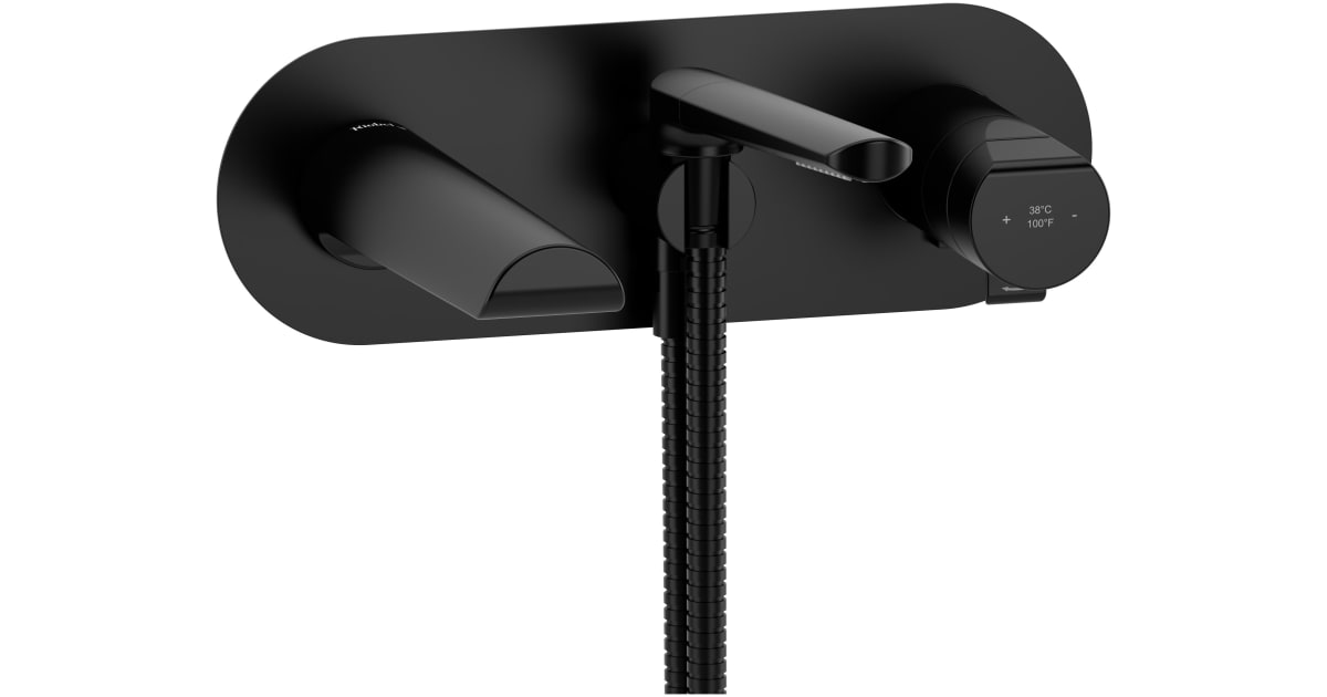 Riobel TPB21BK Parabola Wall Mounted Tub Filler with Built-In Diverter ...