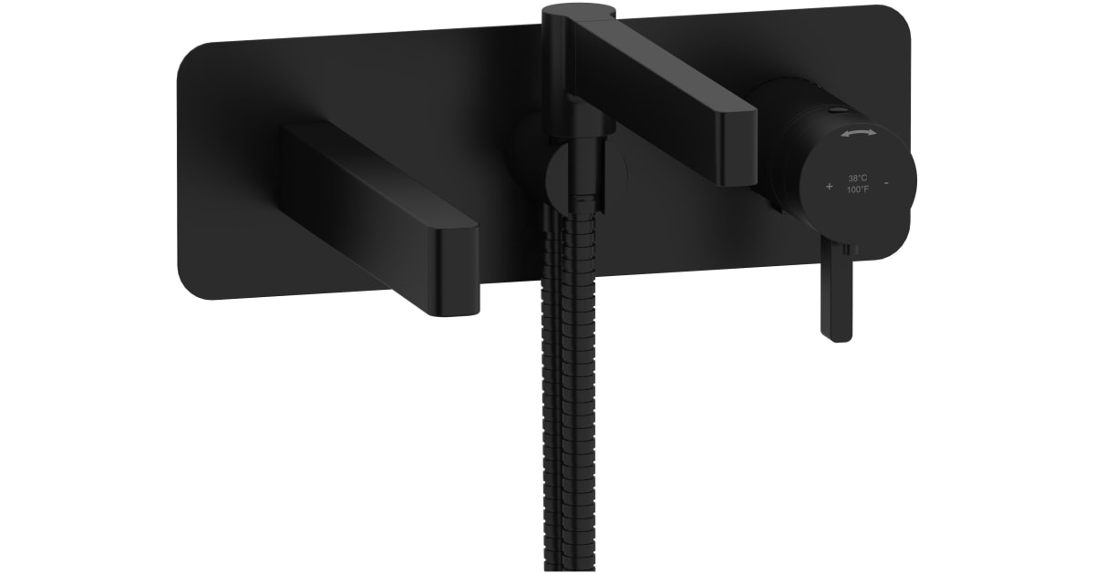 Riobel TPX21BK Paradox Wall Mounted Tub Filler with Built-In Diverter ...