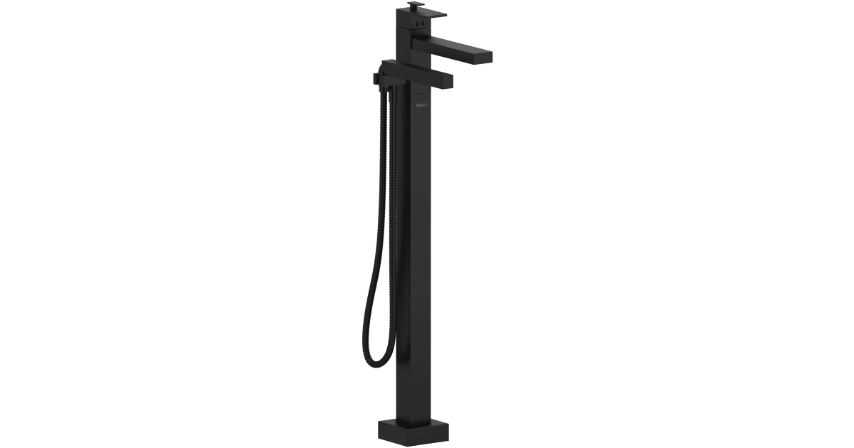 Riobel TUS39BK Kubik Floor Mounted Thermostatic Tub Filler with Built ...