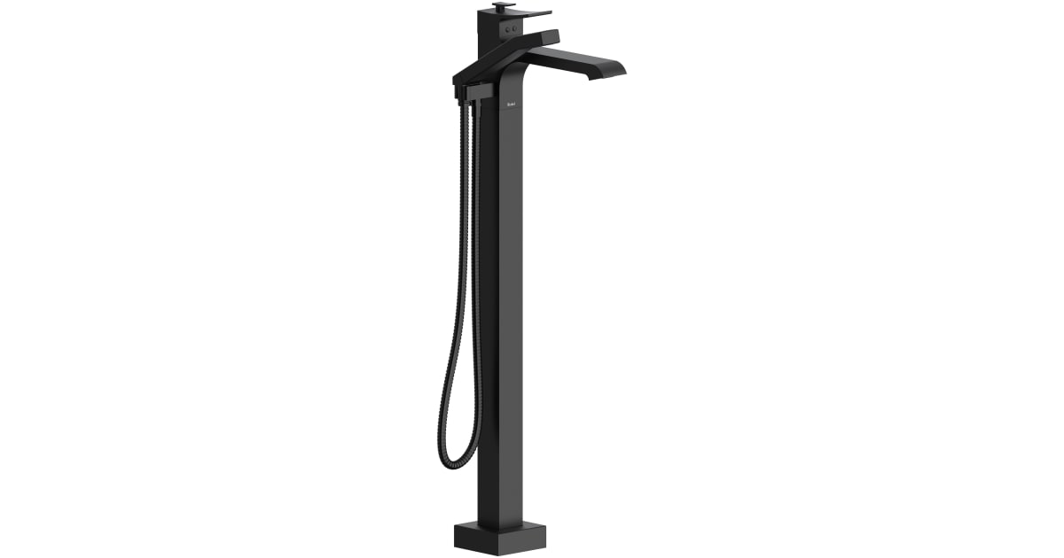 Riobel TZO39BK Zendo Floor Mounted Thermostatic Tub Filler with Built ...