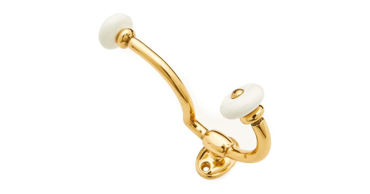 RK International HK 5822 1.5" Wide Traditional Solid Brass 2 Prong Hook ...