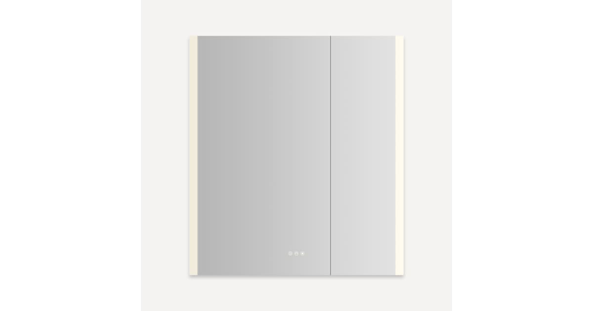 Robern AR3640D4FP2LE AiO Reserve 35-1/4" x 39-3/8" Lighted Frameless Double Door Medicine ...