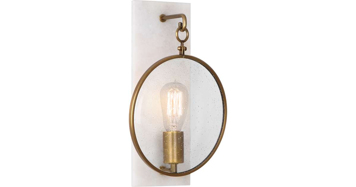 Robert Abbey 1518 Fineas 14" Tall Wall Sconce with Clear, Seedy Glass ...
