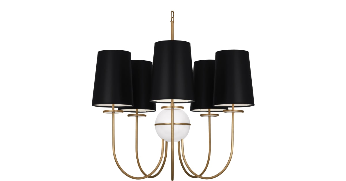 Robert Abbey 1523B Fineas 5 Light 35" Chandelier with Alabaster Accents ...