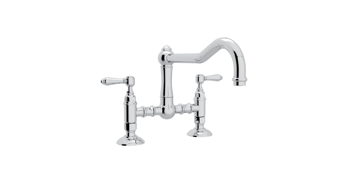 Rohl A1459LMAPC-2 Italian Kitchen Acqui 1.8 GPM Bridge Faucet with Two ...