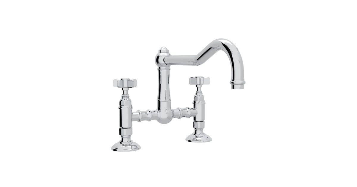 Rohl A1459XAPC-2 Italian Kitchen Acqui 1.8 GPM Bridge Faucet with Two ...