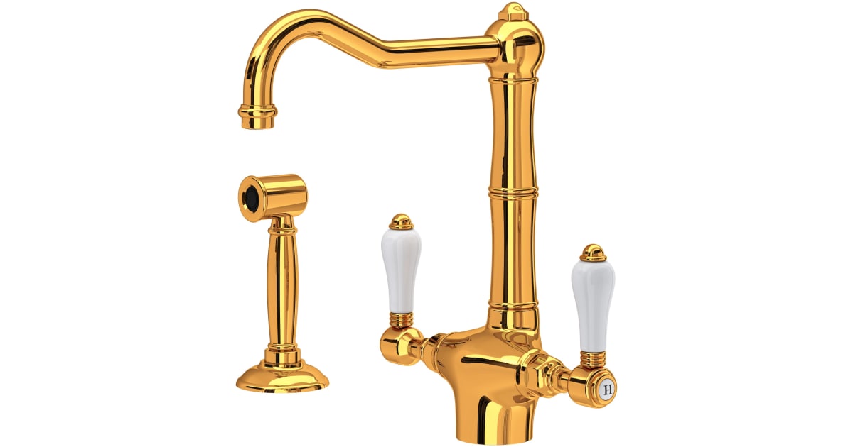 Rohl A1679LPWSIB-2 Acqui 1.5 GPM Single Hole Kitchen Faucet - Includes ...