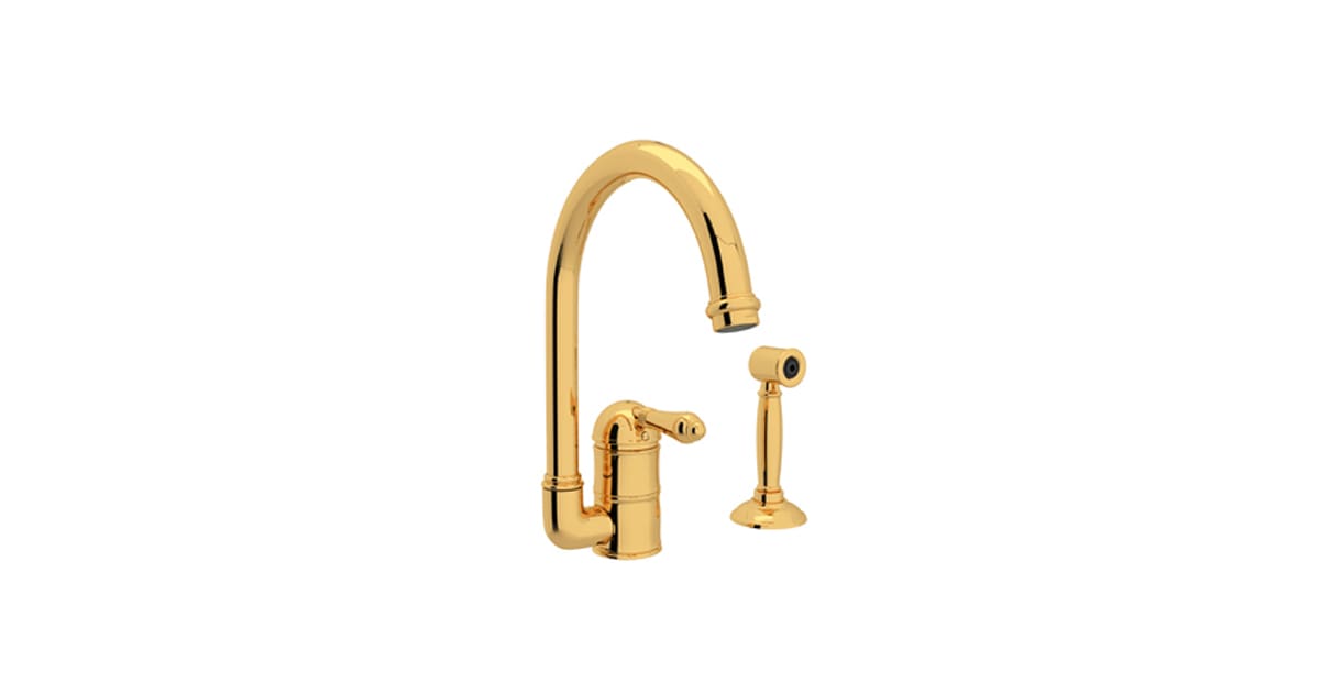Rohl A3606LMWSIB-2 Country Kitchen Kitchen Faucet with Side Spray and ...