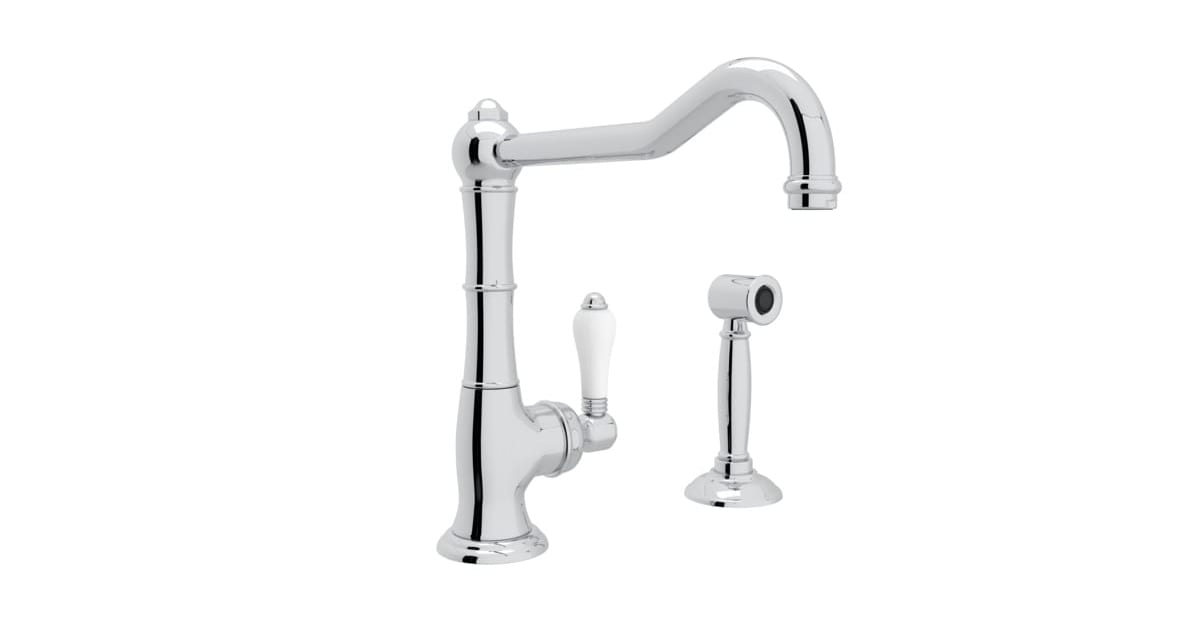 Rohl A3650/11LPWSAPC-2 Italian Kitchen Cinquanta 1.8 GPM Deck Mounted ...