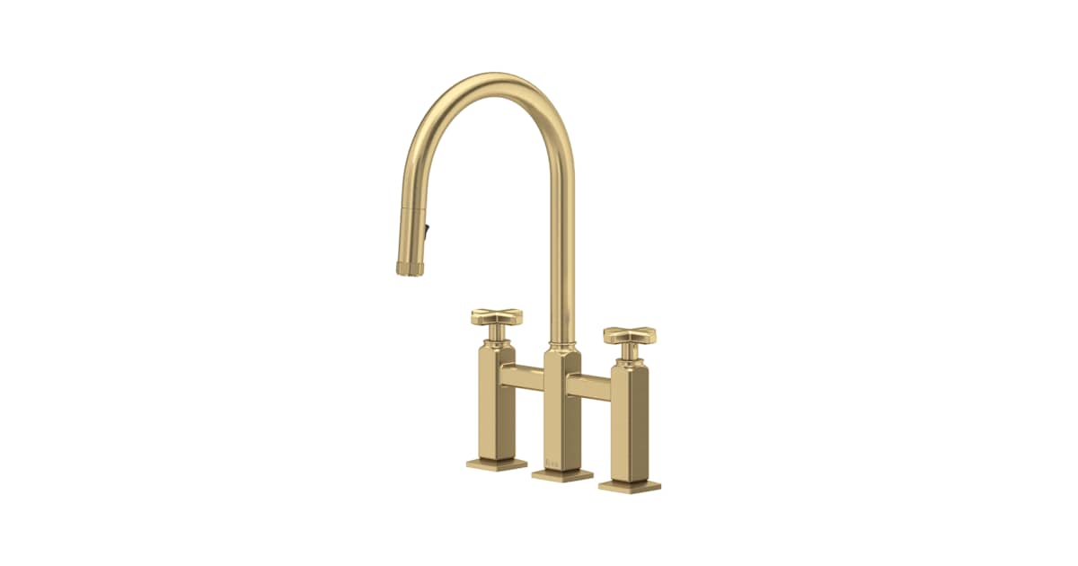 Rohl AP58D3XMAG Apothecary 1.8 GPM Bridge Pull Down Kitchen Faucet ...