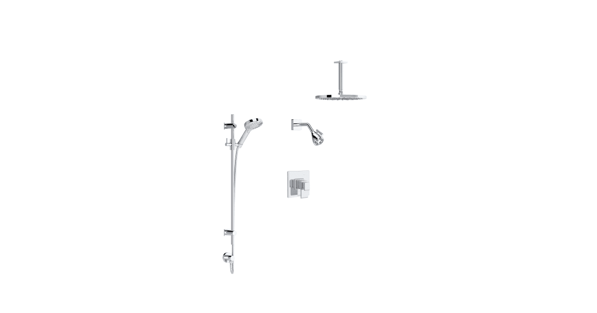 Rohl CASWELL-TMN47W1LMAPC-KIT Caswell Thermostatic Shower System with ...