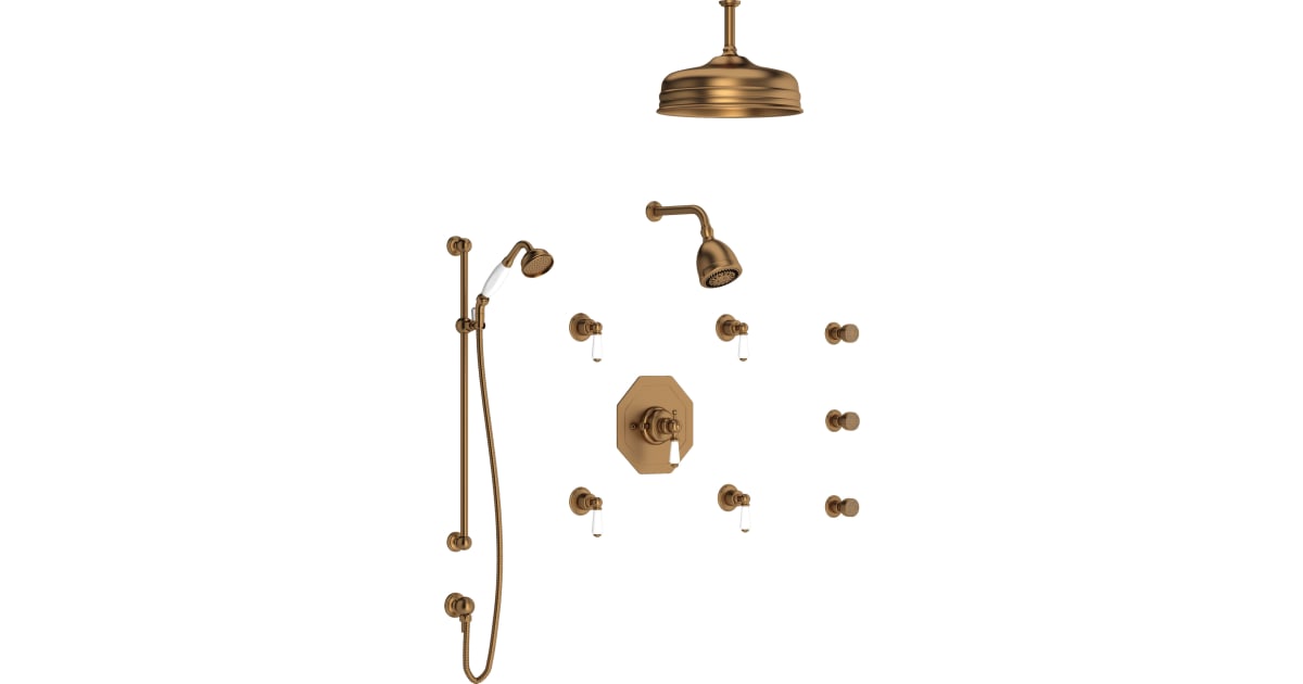 Rohl EDWARDIAN-U.5585L-EB/TO-KIT Edwardian Thermostatic Shower System ...