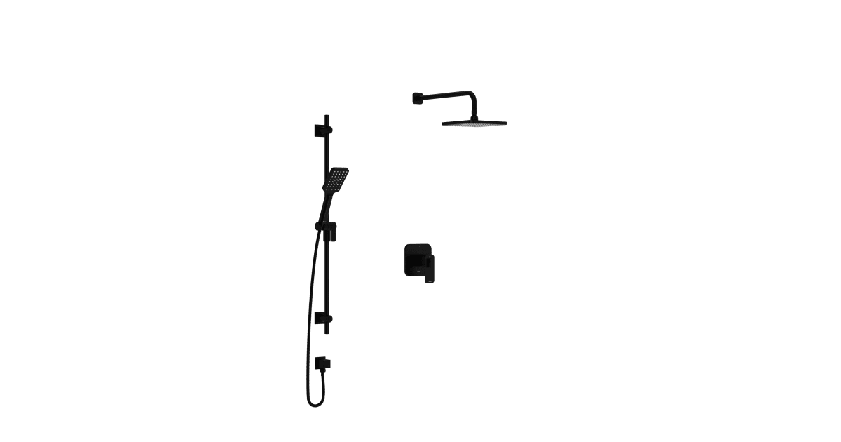 Rohl EQUINOX-TEQ23BK-KIT Equinox Thermostatic Shower System with Shower Head, Hand Shower, and ...