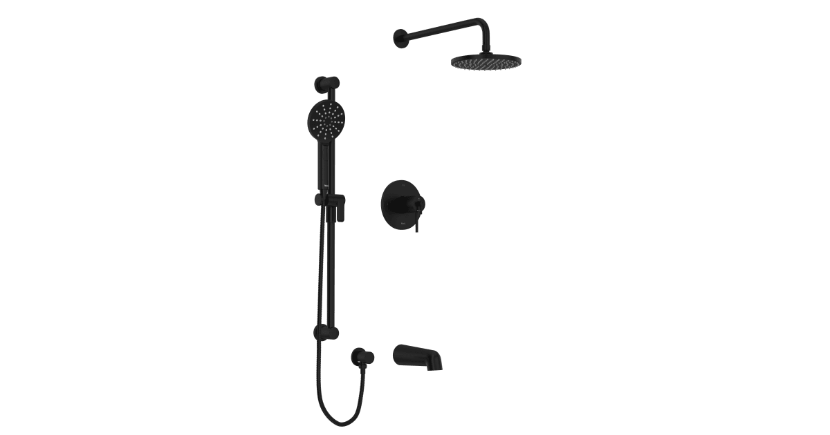 Rohl GS-TGS45BK-KIT GS Thermostatic Shower System with Shower Head and ...
