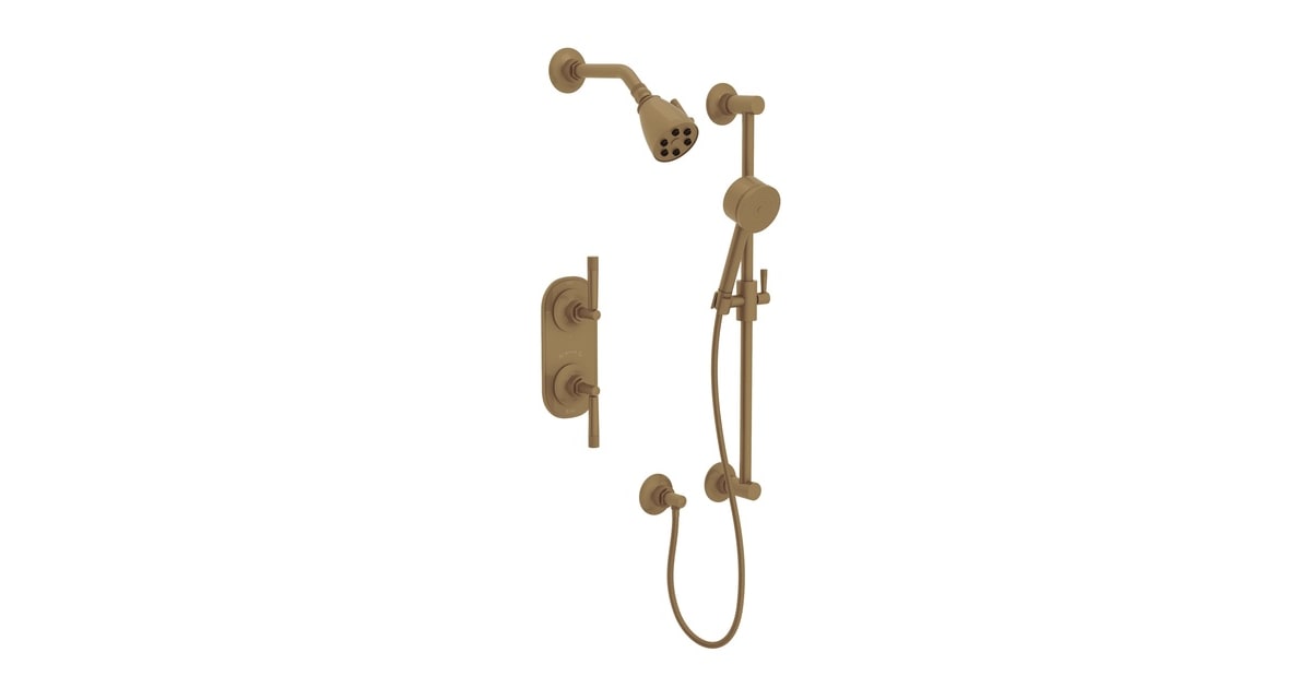 Rohl MBKIT25LMFB Graceline Thermostatic Shower Trim Package with Multi ...